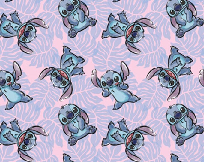 LILO and Stitch Watercolor Cotton Fabric 1/4 Yard, 1/2 Yard Fat Quarter ...