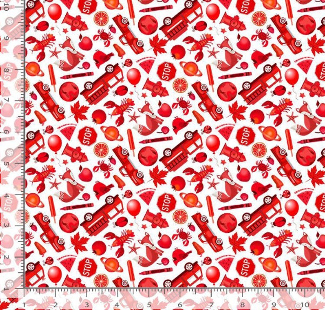 Mini I SPY Fabric Red 1/4 Yard, 1/2 Yard, Fat Quarter - 100% Cotton -tt ...