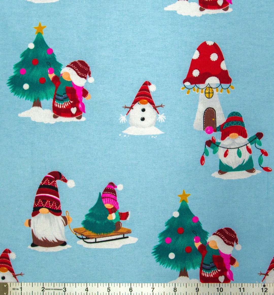 Flannel Christmas Gnomes Flannel Fabric Continuous Cuts Fast Shipping ...