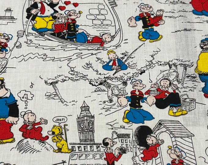 Vintage Popeye the Sailor Man Toot Toot Character - 1/4 Yard, 1/2 Yard ...