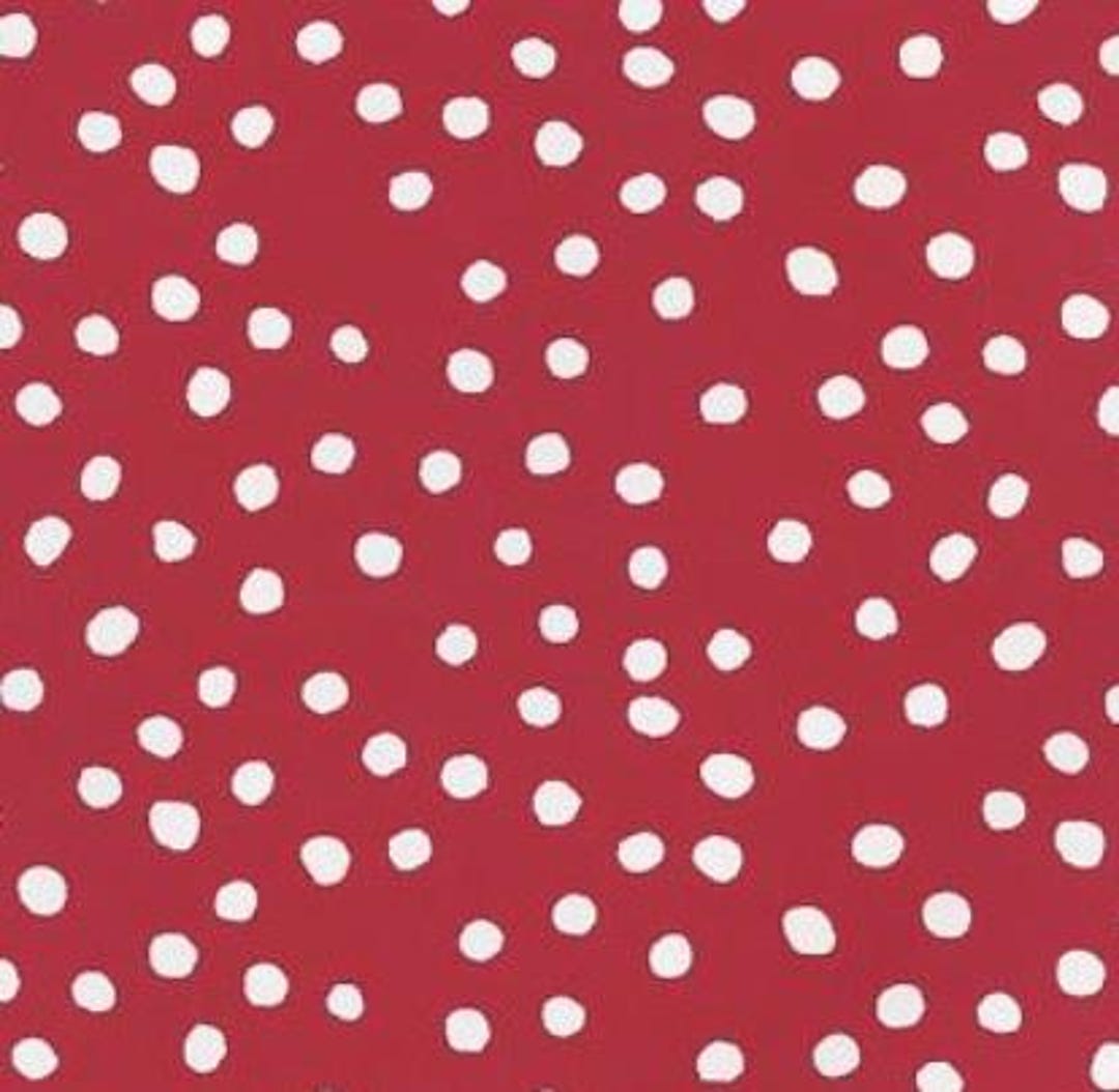 Irregular Dots Cotton Fabric -lipstick/white 100% Cotton Blender - Etsy