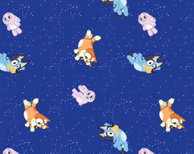 Bluey Goodnight Cotton Fabric-by the 1/4 Yard, 1/2 Yard Fat Quarter 100 ...