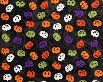 Cat, Ghosts & Floral Halloween Fabric- Fat Quarters - by the 1/2 Yard - 1/4 Yd, 1/2 Yd -100% ...