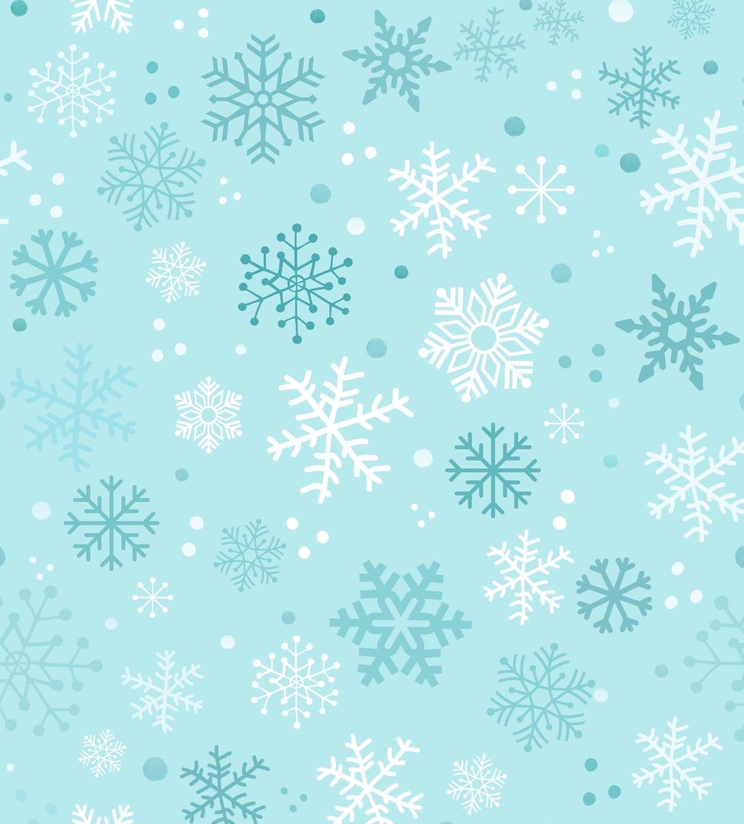 Teal Snowflakes Wonderland Christmas Cotton Fabric- Fat Quarters - by ...