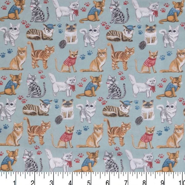 Cat Cotton Fabric - Etsy