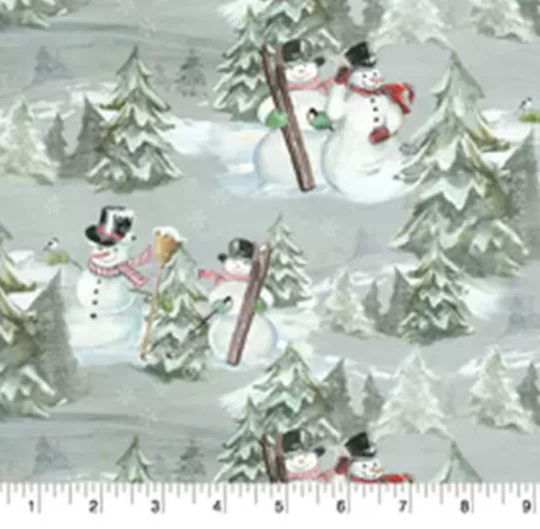 Christmas Snowman Springs Creative Cotton Fabric Continuous Cuts Fast ...