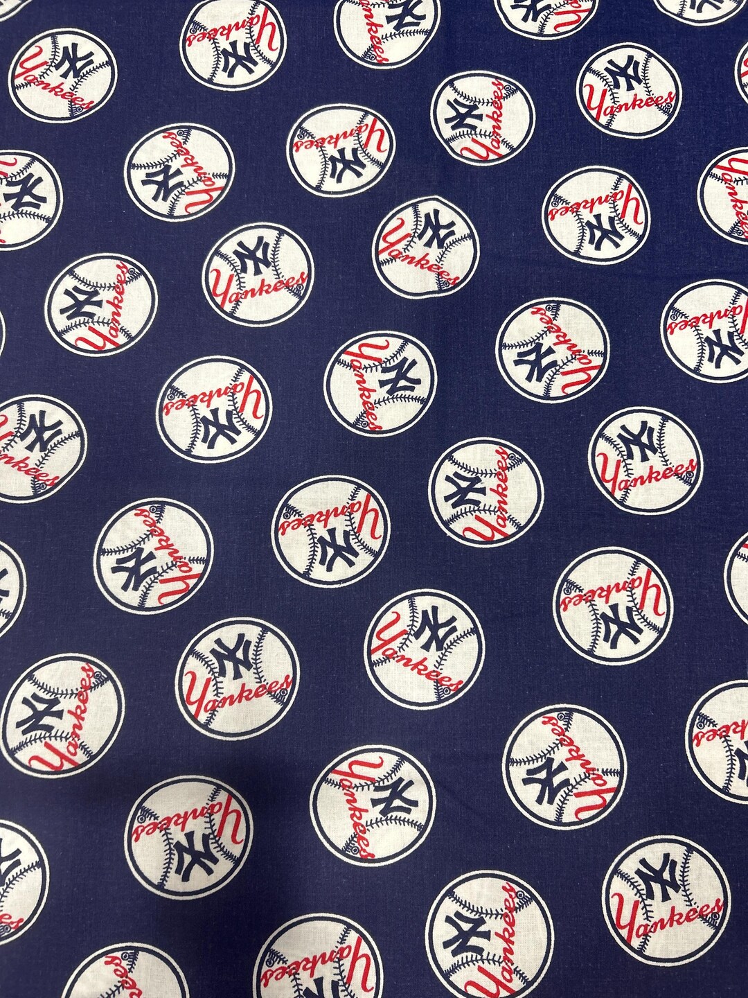 Fabric- New York Yankees Baseball - 100% Cotton Fabric- Vintage - Etsy