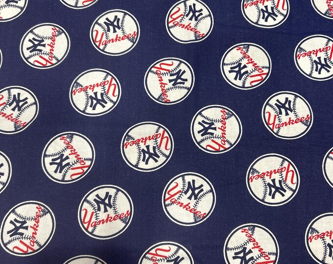 Fabric- New York Yankees Baseball - 100% Cotton Fabric- Vintage - Etsy