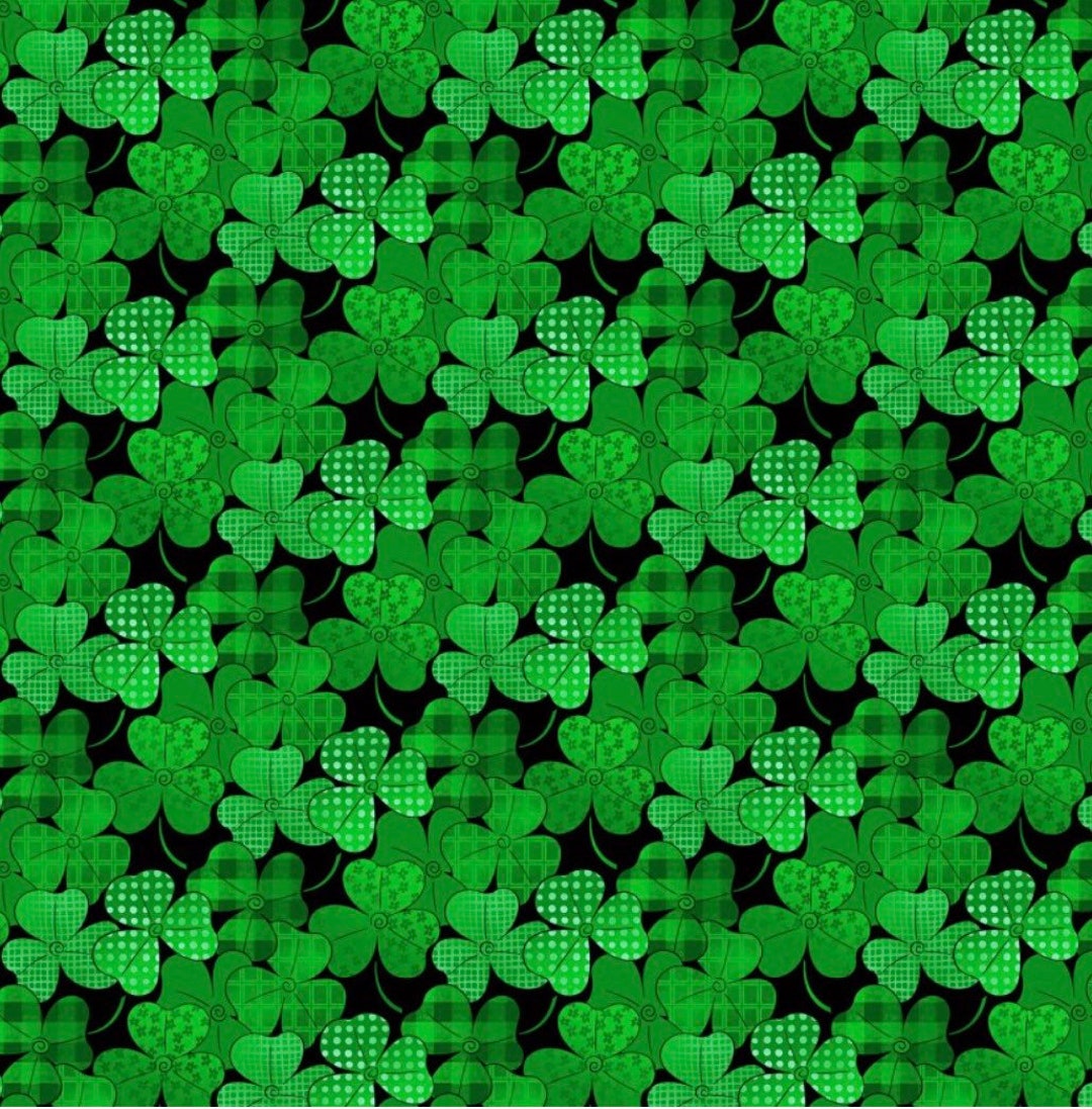 Shamrock Spring Holidays Cotton Fabric 1/4 Yard, 1/2 Yard, Remnant Fat ...