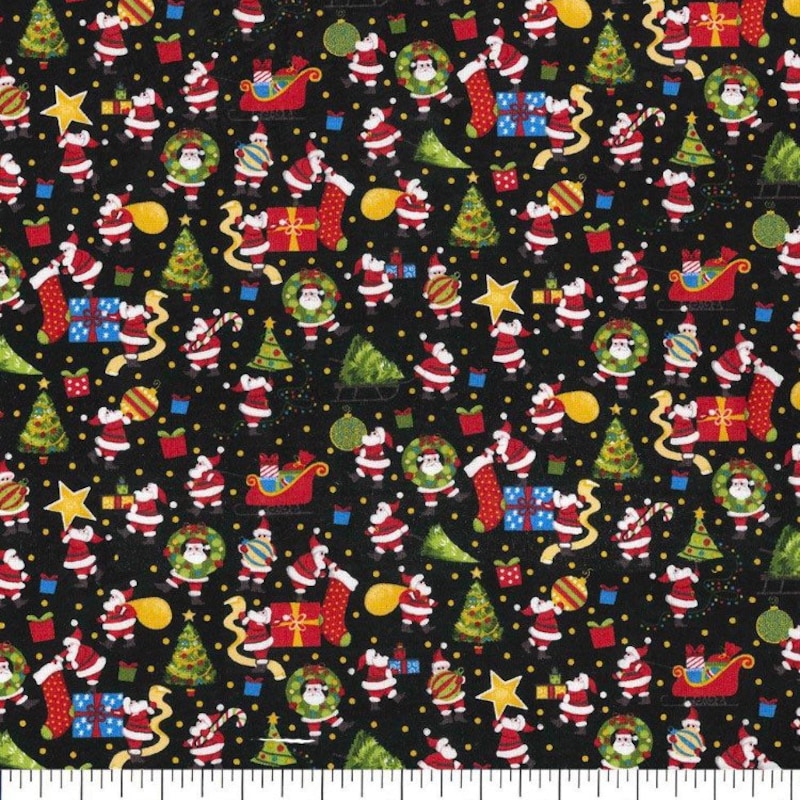 Cotton Santa Claus Fabric - Etsy