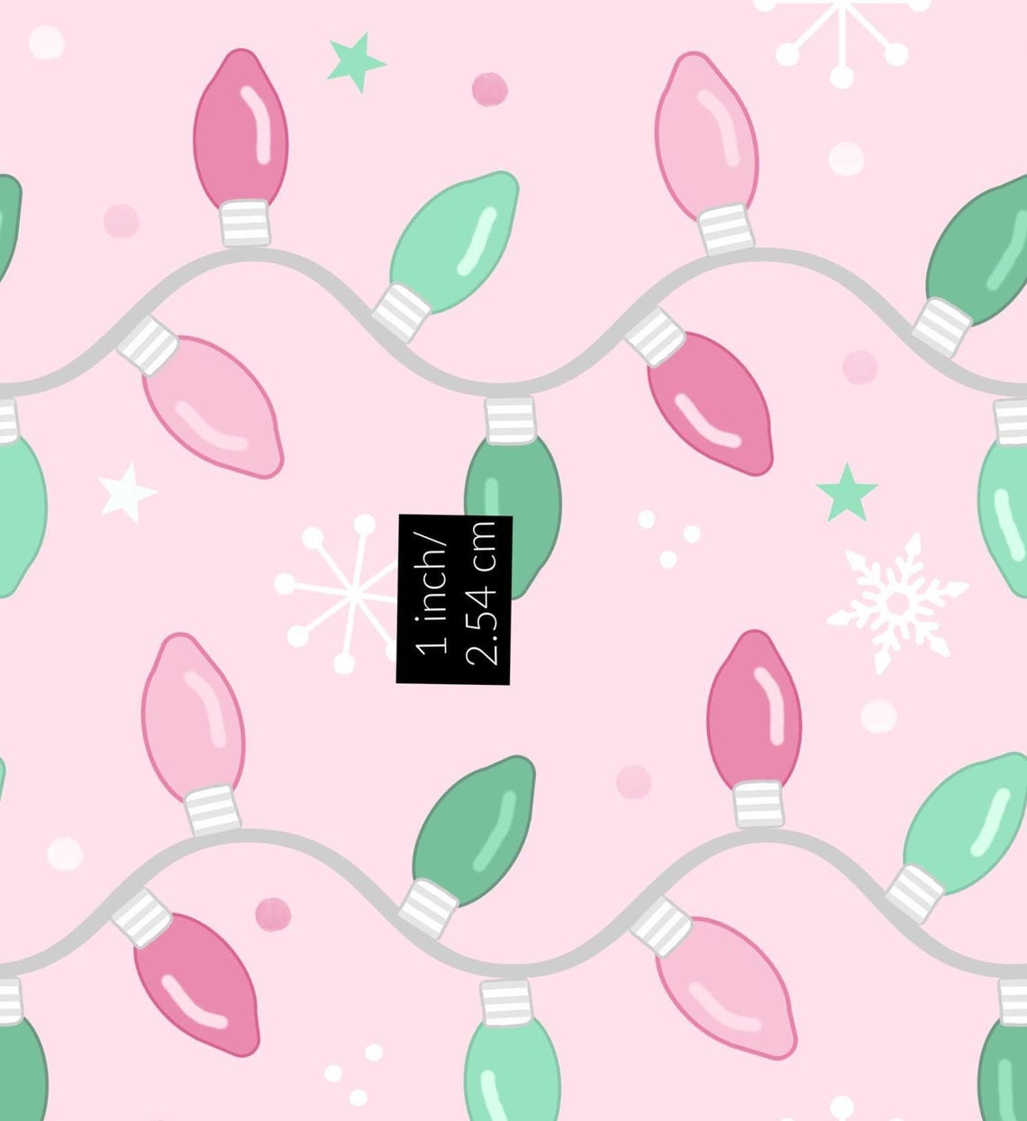 Wonderland String Lights on Pink 100% Cotton Fabric- Continuous Cuts ...