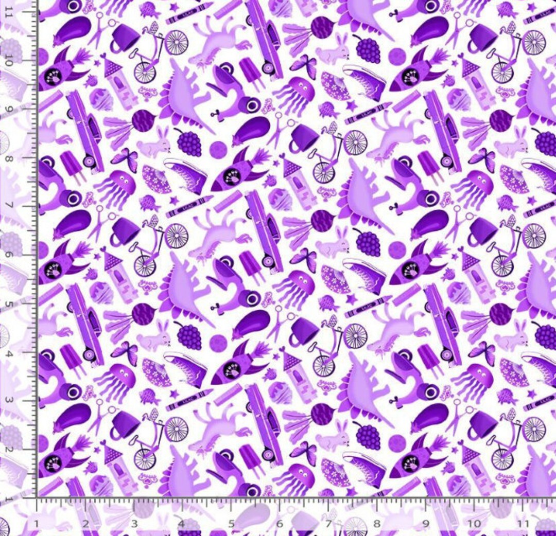 Mini I SPY Fabric Purple- 100% Cotton Tt-gail CD2629 Purple - Mini I ...