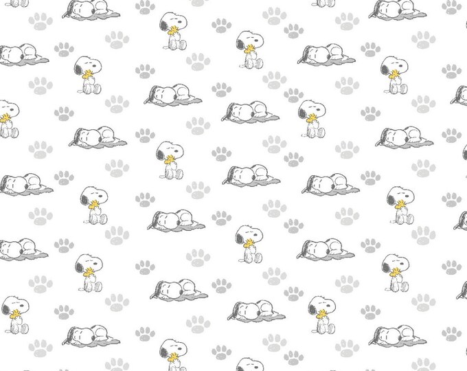 Peanuts Baby Snoopy Paw Nursery Character Cotton Fabric by the 1/4 Yard ...
