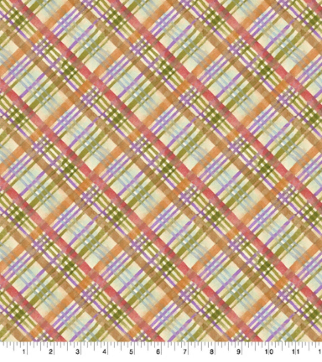 Susan Winget Fall Waterlogue Plaid Cotton Fabric- by the 1/4 Yd, 1/2 Yd ...