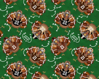 Stacked Turkey Fabric - Thanksgiving- Fall- Autumn- 1/4 Yard, 1/2 Yard, Remnant - Fat Quarter ...