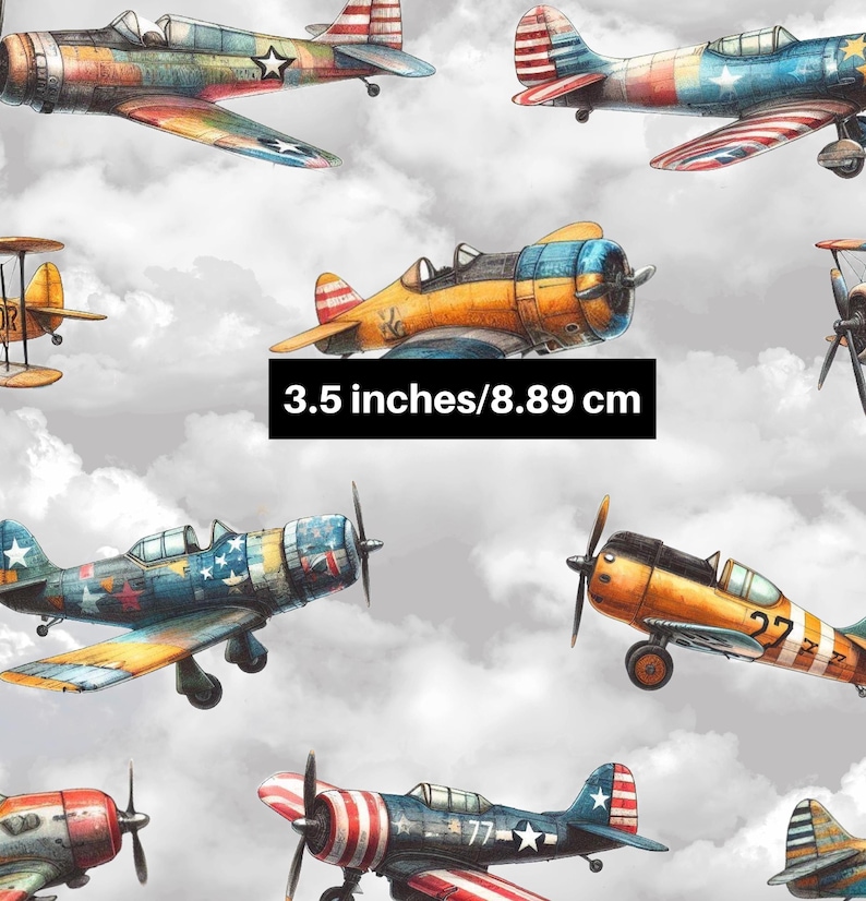 Vintage Airplane Fabric - 100% Cotton - Sky - Plane - Flight - Boy ...
