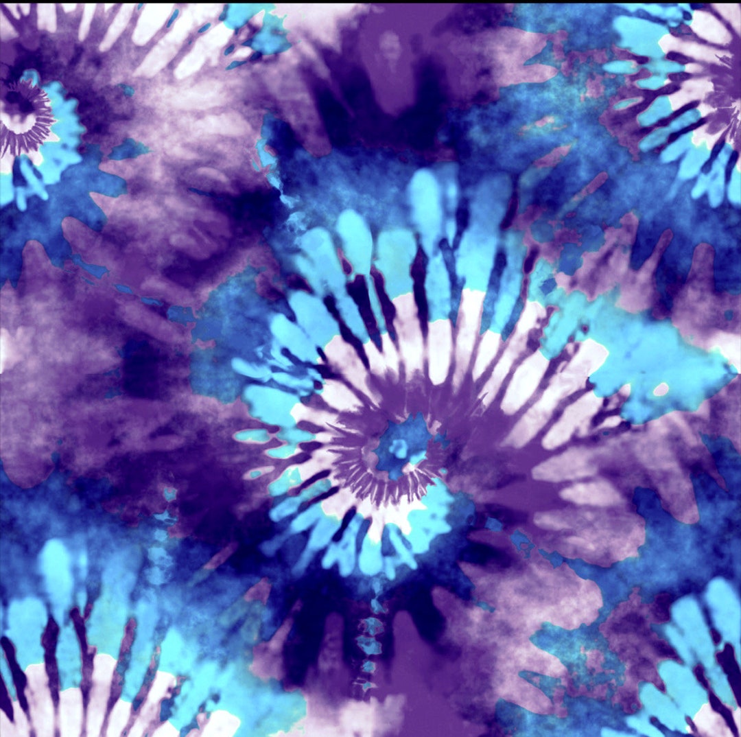 Purple Tie Dye 100% Cotton Fabric-, by the 1/4 Yd, 1/2 Yd & Fat ...