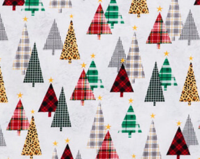 Christmas Patterned Trees Fabric - Fat Quarter - by the 1/2 Yard- 100% ...