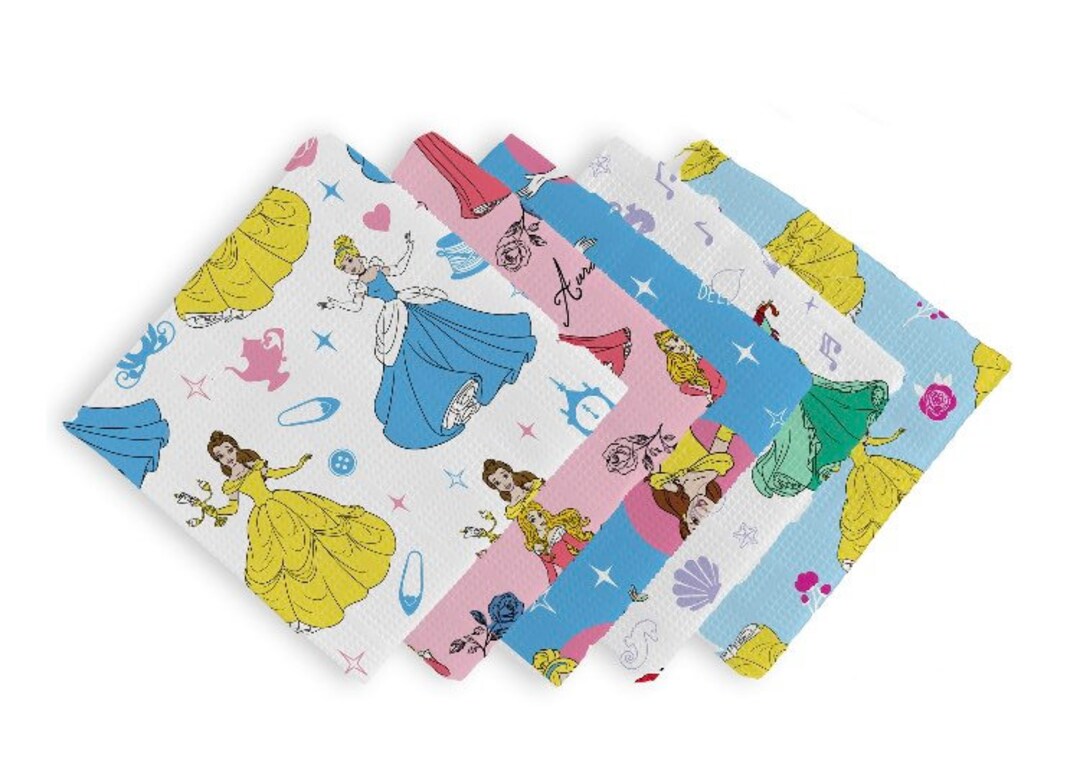 Disney Princess Fat Quarter Bundle (18”x21”) Bundle - X5 Prints- Stax ...