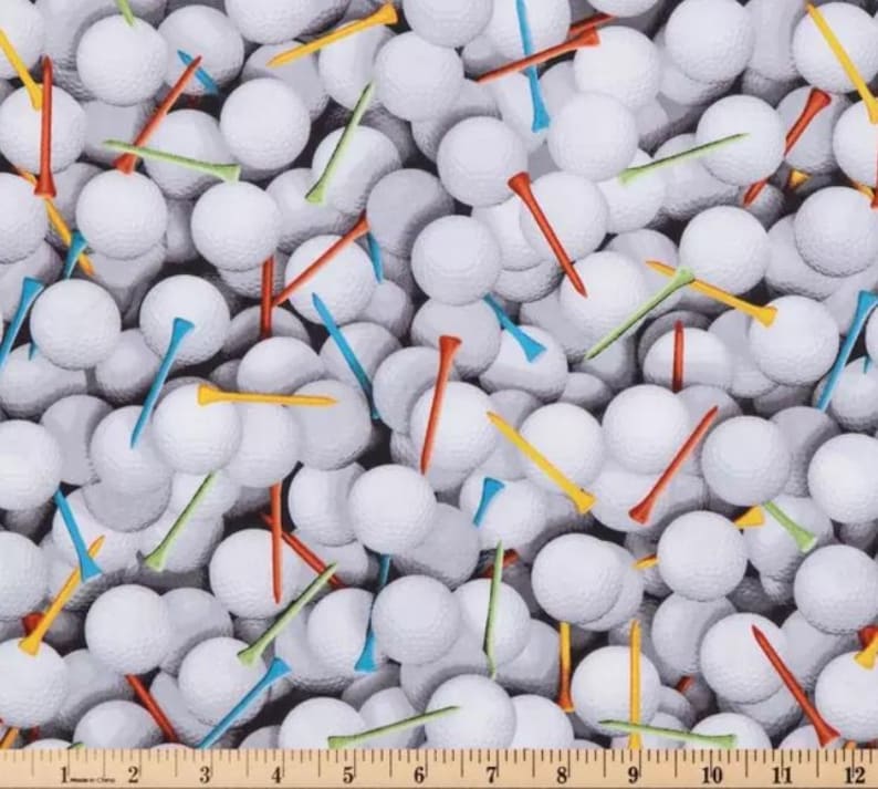 Fabric -golf Themed Novelty Fabric -100% Cotton - Continuous Cuts - Etsy