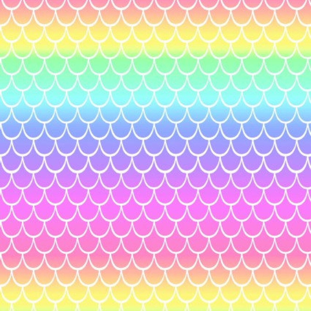 Pastel Rainbow Mermaid Scales - Fat Quarters-by the 1/2 Yard- 100% ...