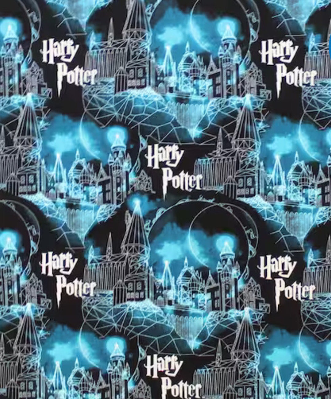 Camelot Harry Potter Blue Hogwarts Cotton Fabric- 1/4 Yard, 1/2 Yard ...