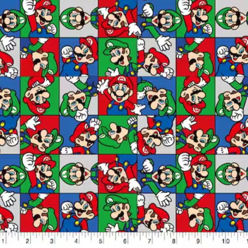 Super Mario Fabric by the Yard - Etsy