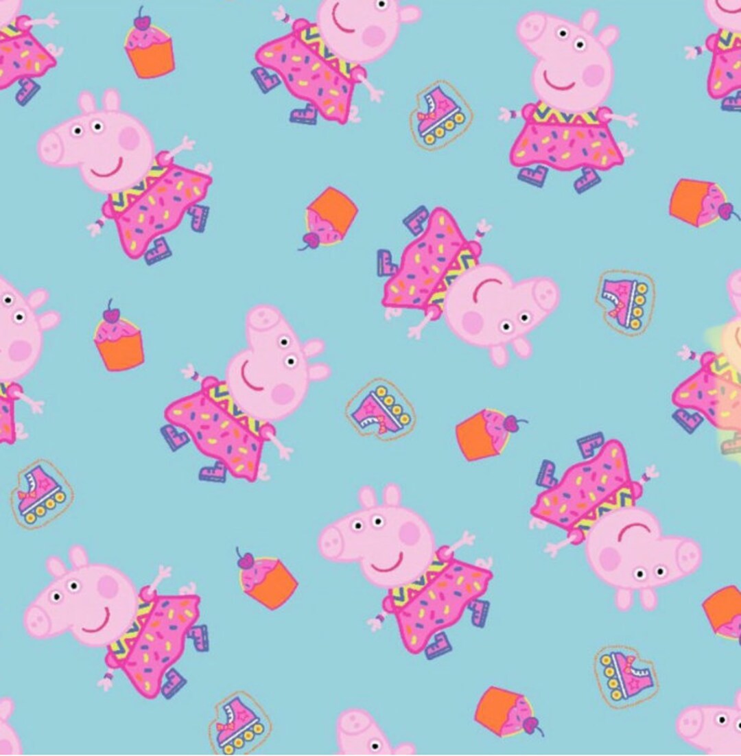 Peppa Pig Cotton Fabric by the 1/4 Yard 1/2 Yard Remnant - Etsy