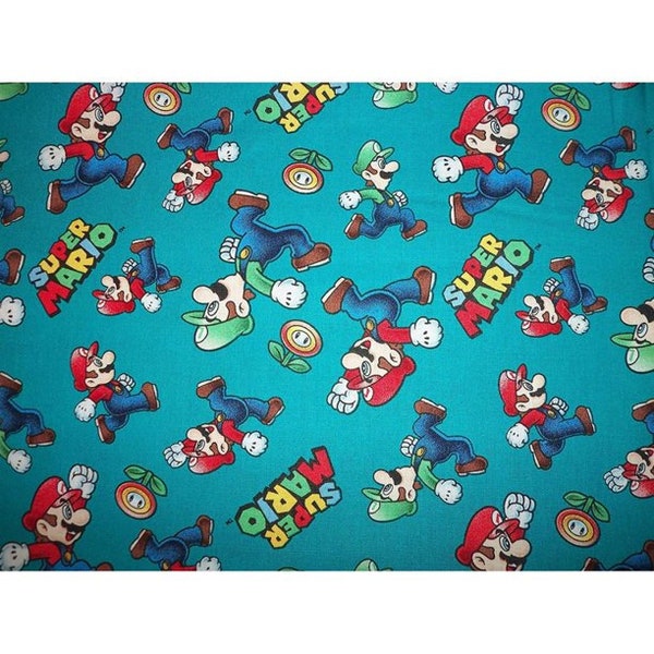 Super Mario Fabric by the Yard - Etsy