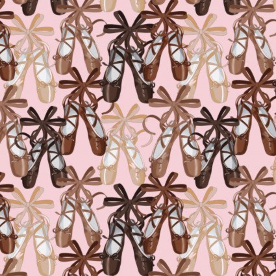Ballet Shoes Novelty Cotton Fabric - by the 1/2 Yard, Remnants - Fat ...