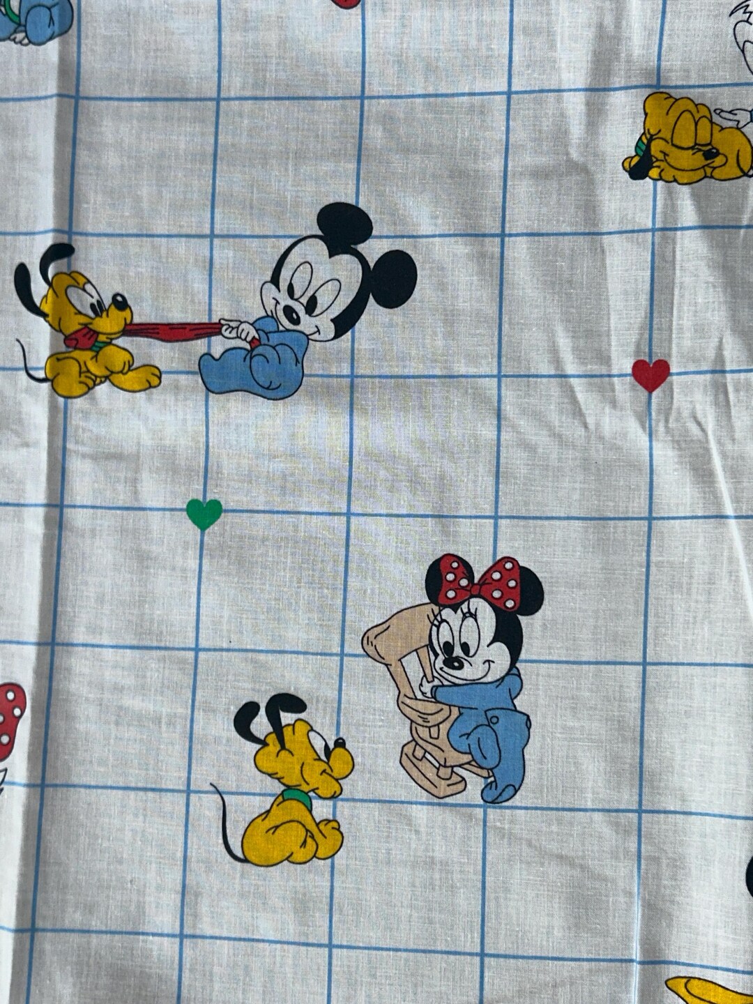 Vintage Disney Baby Mickey Mouse Cotton Fabric - Fat Quarter - 100% ...