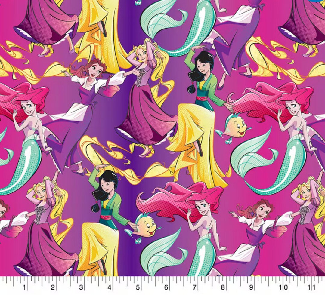 Springs Creative Disney Princess Allover Cotton Fabric - Fat Quarters ...