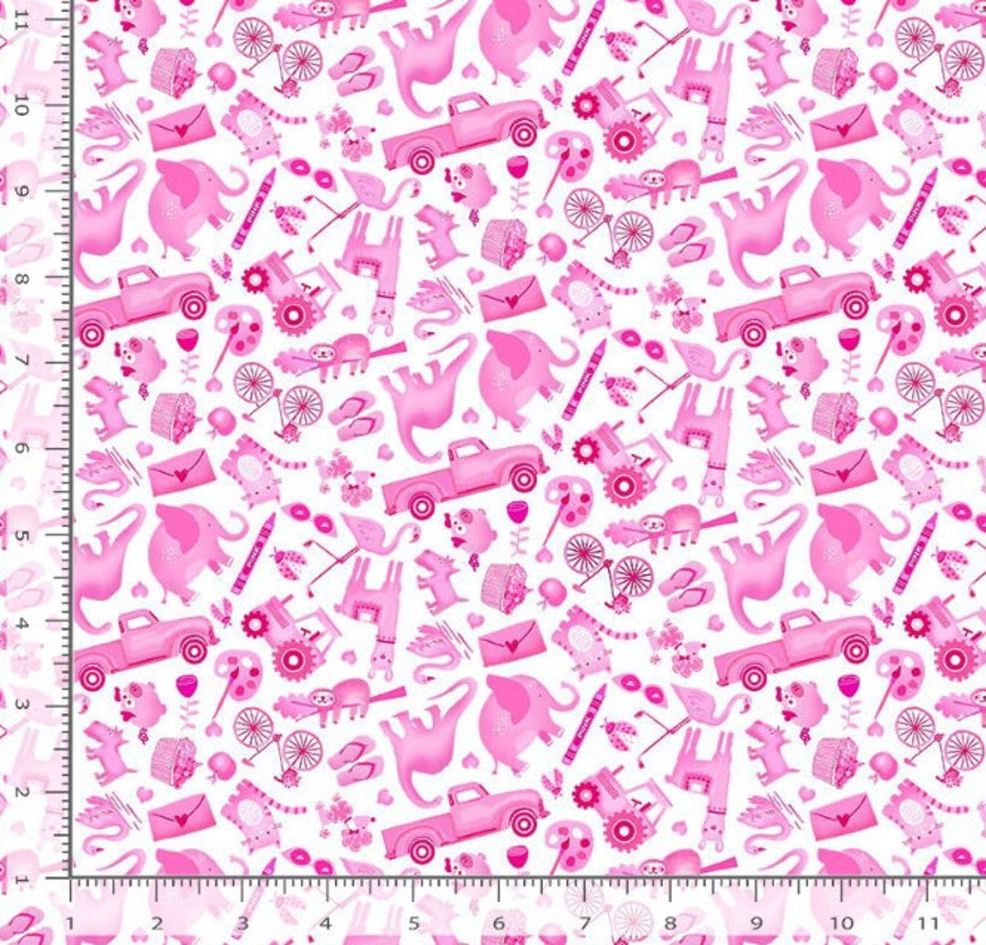 Mini I SPY Fabric Pink- 1/4 Yard, 1/2 Yard, Fat Quarter - 100% Cotton ...