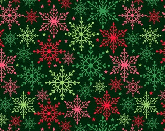 Tonal Snowflake Christmas Cotton Fabric Snowflakes White on White ...