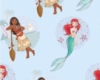 Princess Merida Icons on White Cotton Fabric 1/4 Yard, 1/2 Yard Fat ...