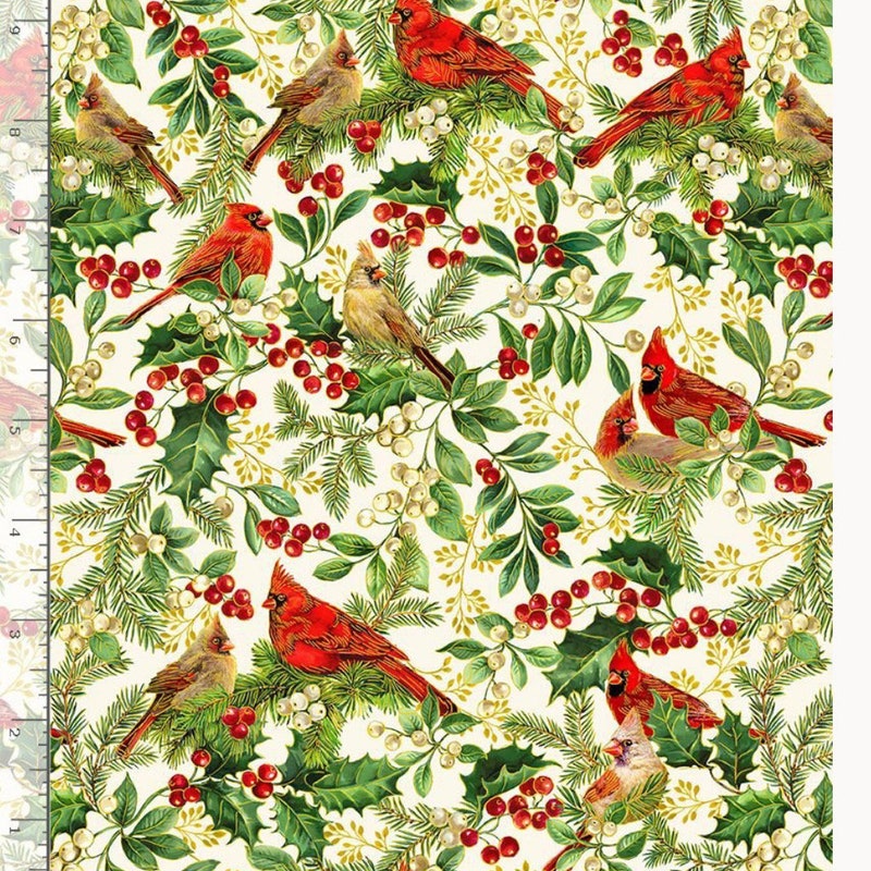 Winter Cardinals Quilt Fabric - Etsy