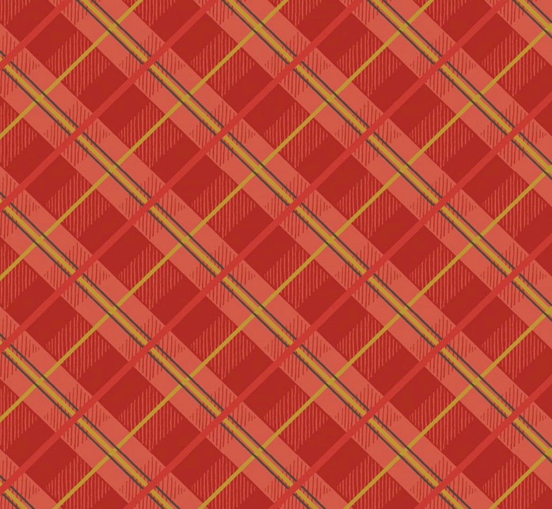 Diagonal Fall Plaid Cotton Fabric- by the 1/4 Yd, 1/2 Yd & Fat Quarters ...