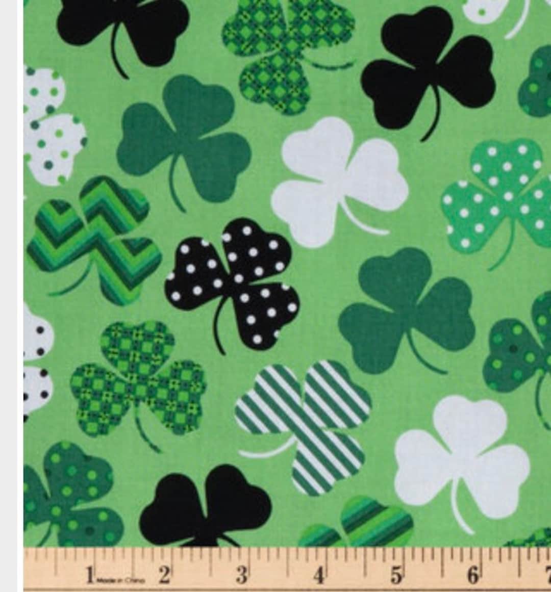 Shamrock Cotton Fabric- 1/4 Yard, 1/2 Yard, Remnant - Fat Quarter - 100 ...