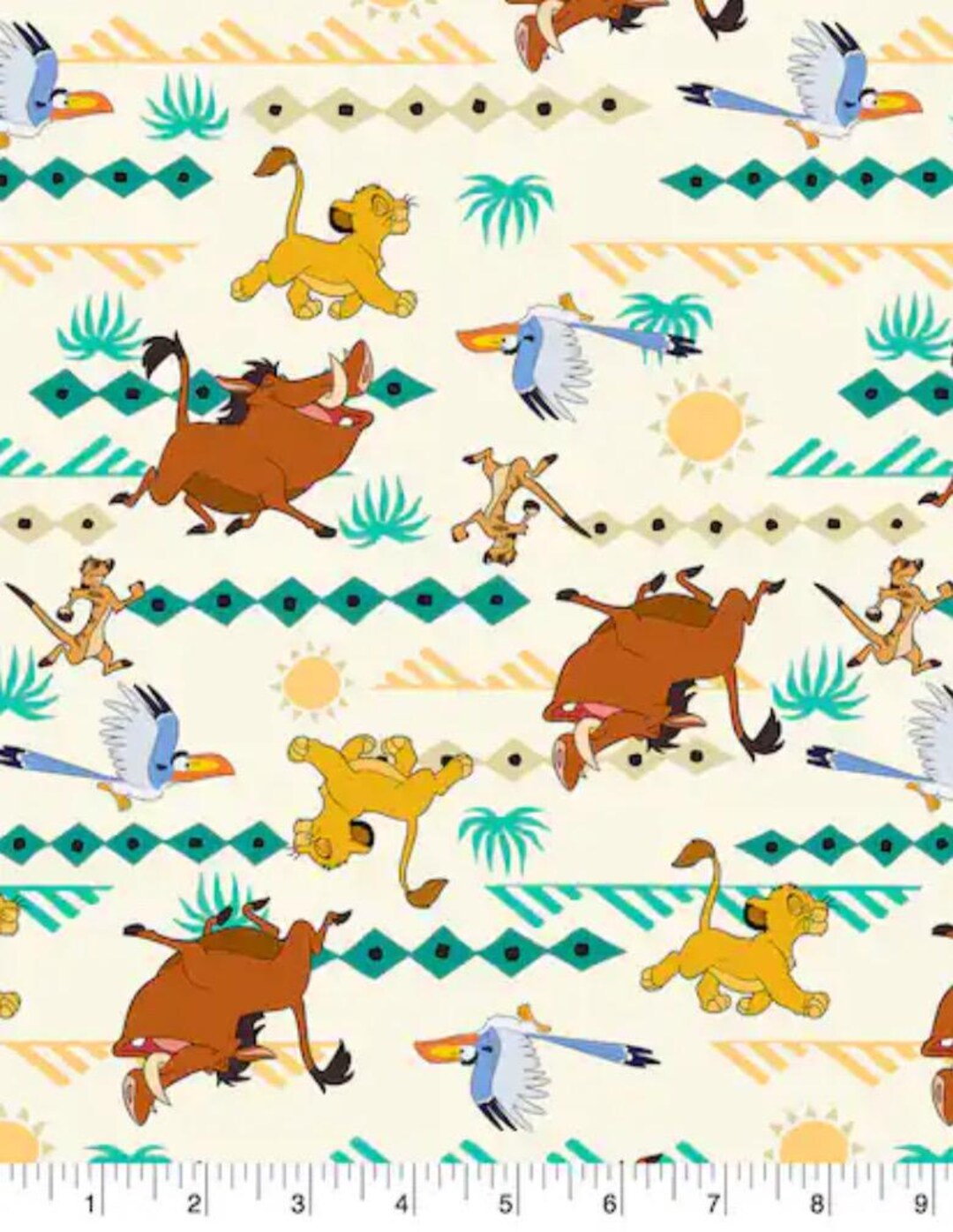 The Lion King Simba Geometric Cotton Fabric- 1/4 Yard, 1/2 Yard - Fat ...
