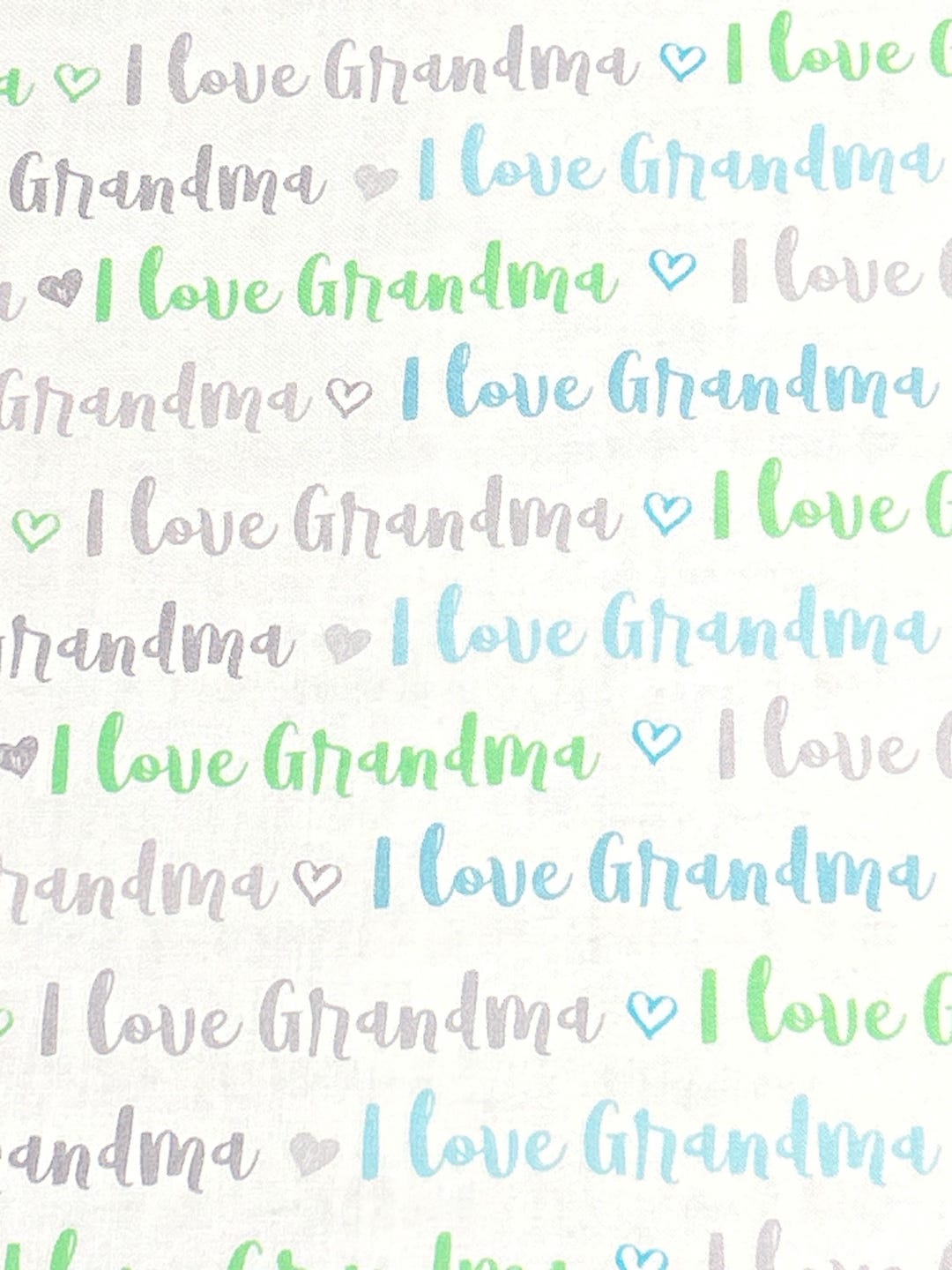 I Love Grandma Words Blue Green Gray on White Continuous Cuts. - Etsy