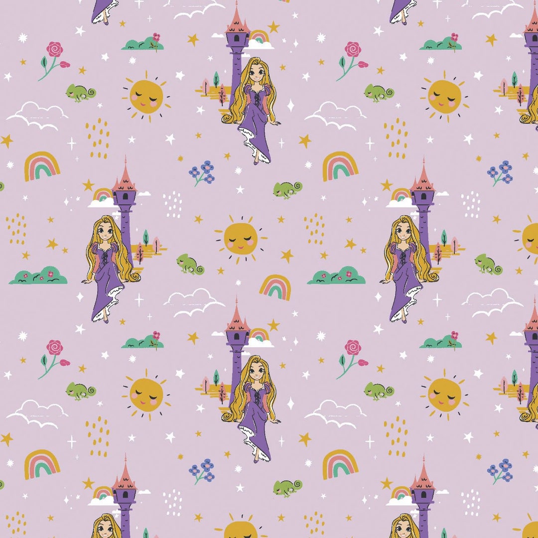 Princess Rapunzel Tangled Disney Cotton Fabric- 1/4 Yard, 1/2 Yard- Fat ...
