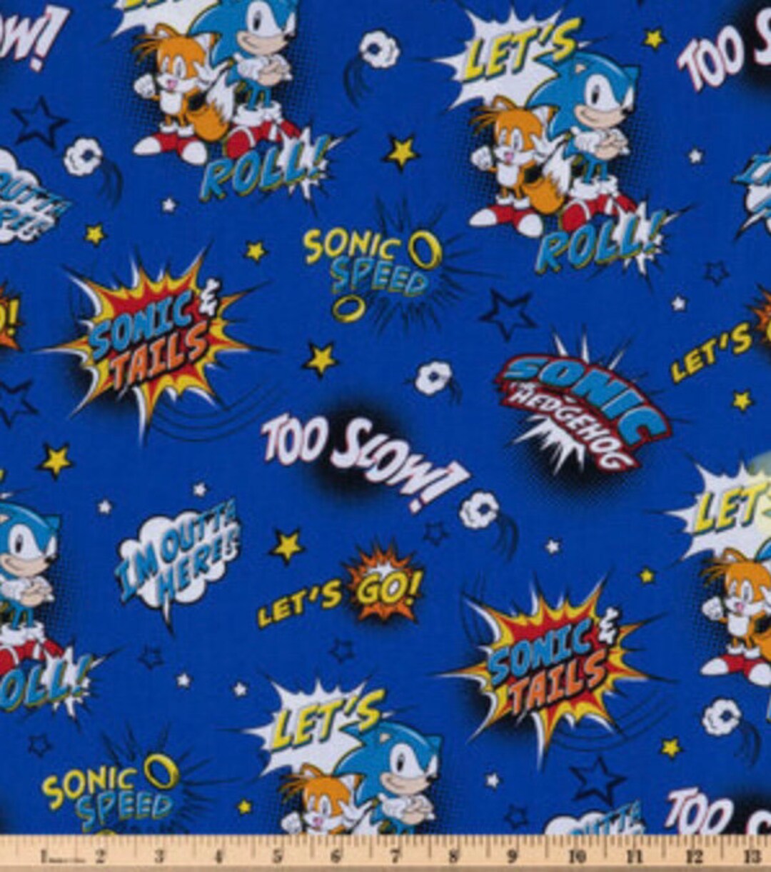 Sonic the Hedgehog Fabric Fat Quarters and by the 1/2 Yard - Etsy