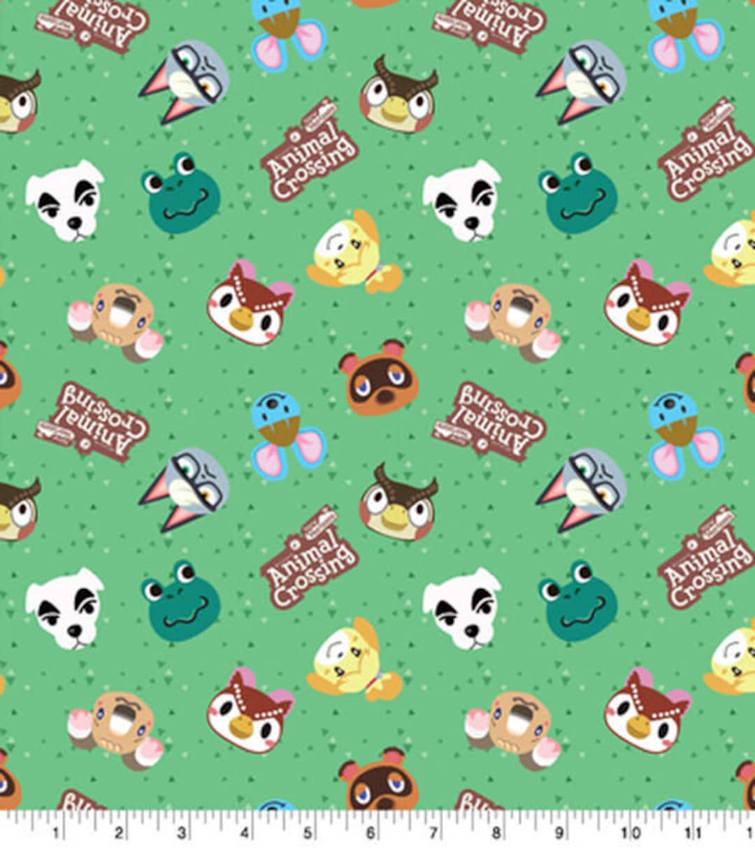 Animal Crossing Head Toss Pop Culture Cotton Fabric - 100% Cotton ...