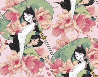 Disney Mulan Cotton Fabric by the Yard or 1/2 Yard or Fat Quarter - Etsy