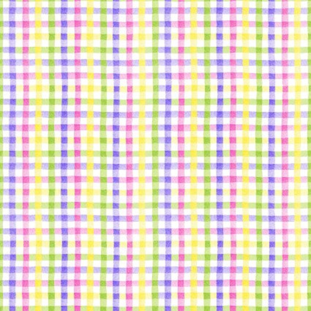 Easter Cotton Plaid - Hoppy Easter Gnomies Fabric 100% Cotton ...