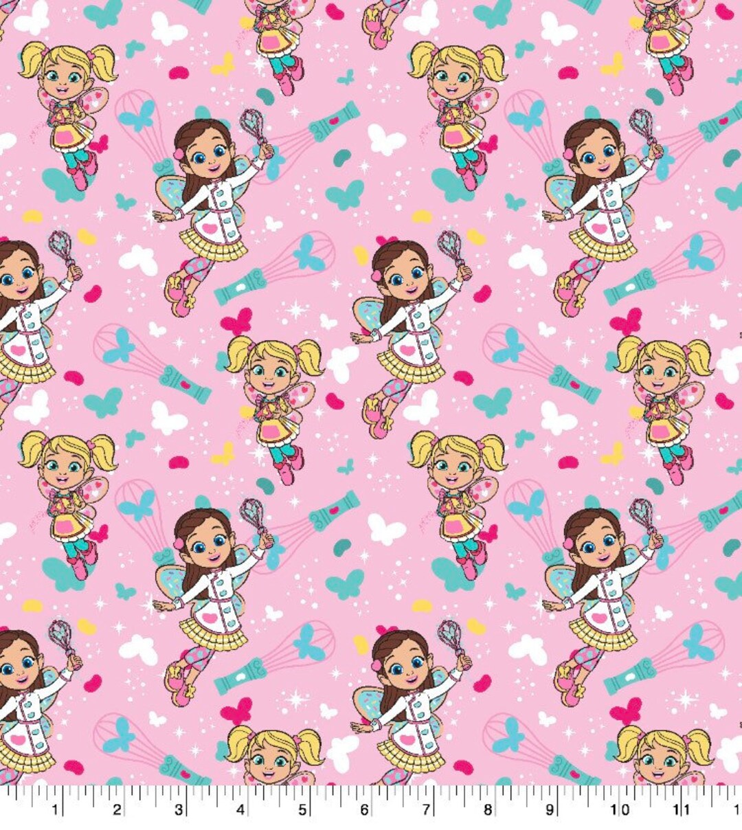 Butterbean Sparkle Magic Baking Goodies Cotton Fabric- 1/4 Yard, 1/2 ...
