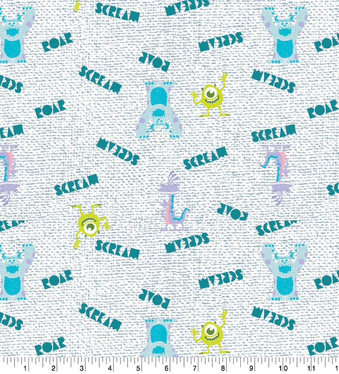 Monsters Inc. Words Toss Cotton Fabric - by the 1/4 Yard, 1/2 Yard ...