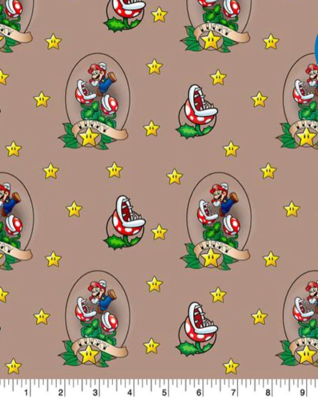 Super Mario Toss Fabric - 100% Cotton Fabric - Continuous Cuts - Fat ...