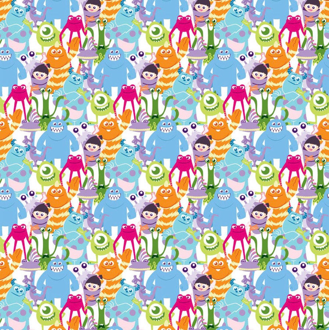 Monsters Inc. Packed Characters by the 1/4 Yard, 1/2 Yard, Continuous ...