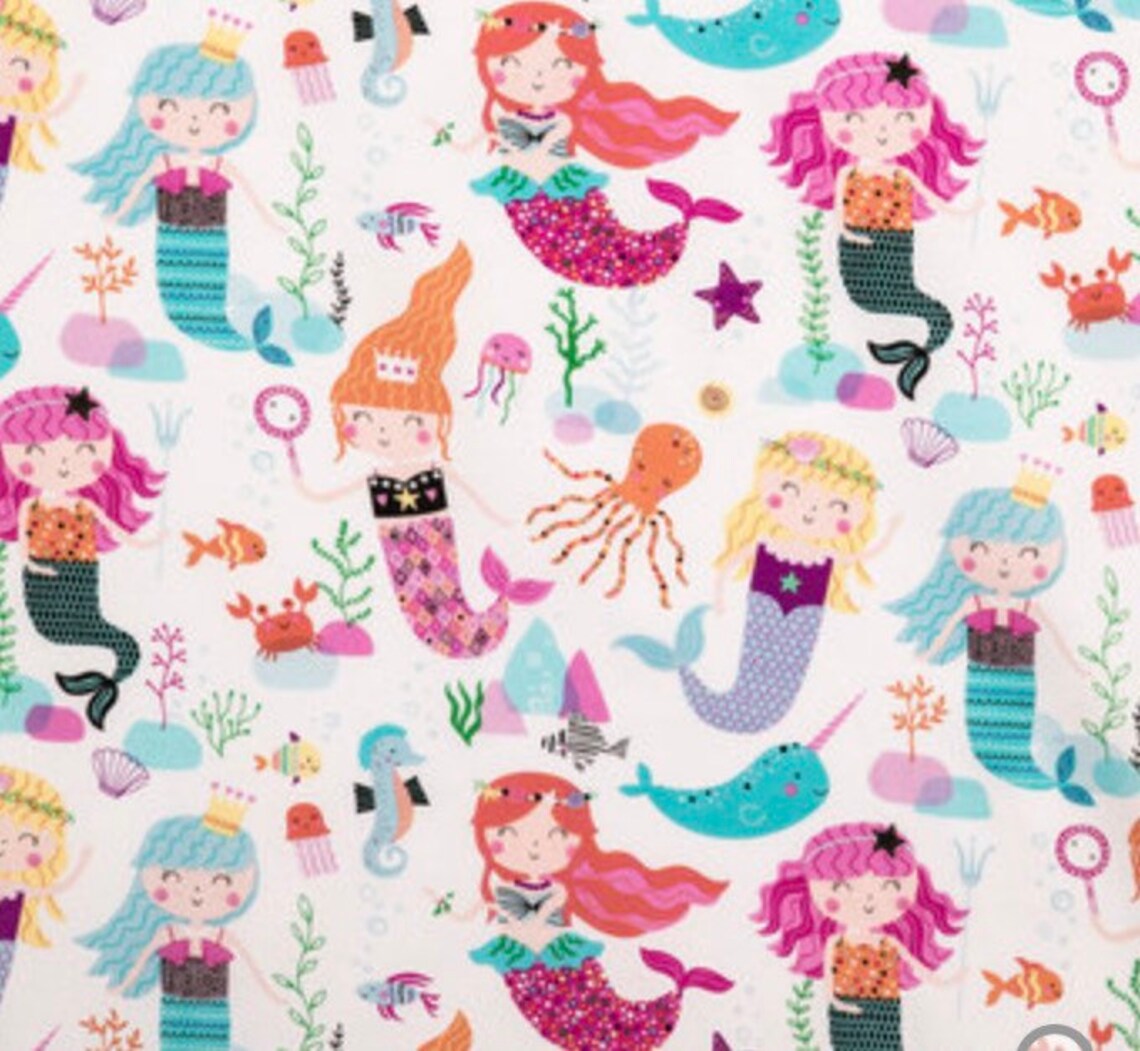 Under the Sea Mermaids Cotton Fabric Fat Quarter 100% - Etsy